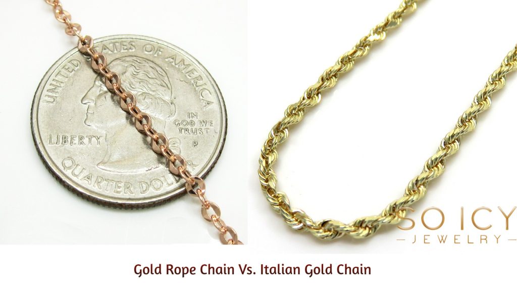 Difference Between 14K Gold Rope Chains & Italian Chains