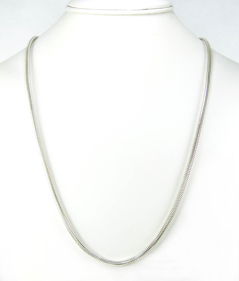 Buy 925 White Sterling Silver Snake Link Chain 30 Inch 3.2mm Online at ...