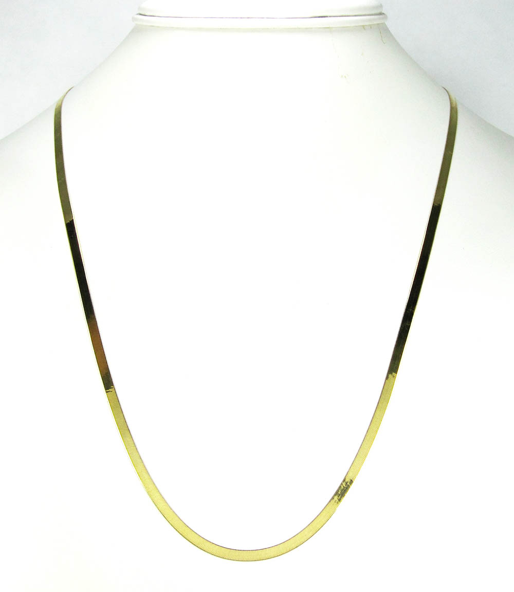 Buy 10k Yellow Gold Herringbone Chain 22 24 Inch 285mm Online At So