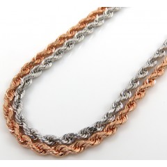 14k White Gold Rope Chains Made with 100% Real Gold for Men ...
