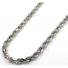 14k White Gold Rope Chains Made with 100% Real Gold for Men ...
